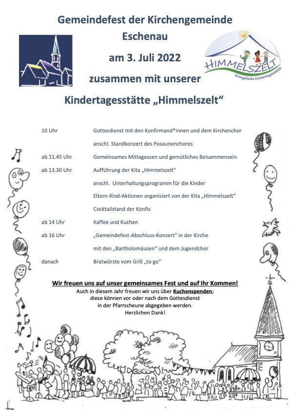 Gemeindefest am 3. Juli | Evang.-Luth. Kirchengemeinde Eschenau